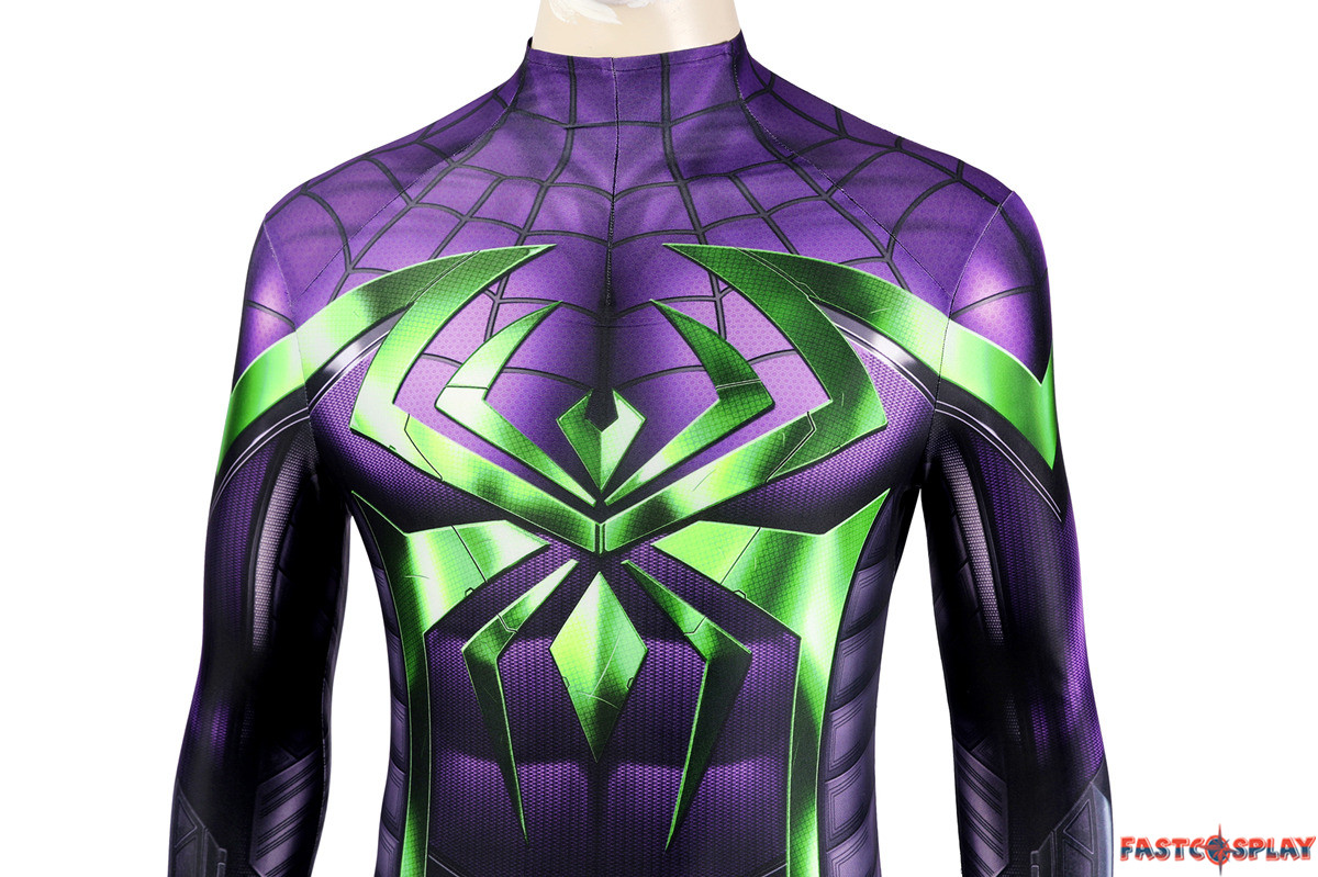 Spider-Man Miles Morales Purple Reign Suit Cosplay Jumpsuit