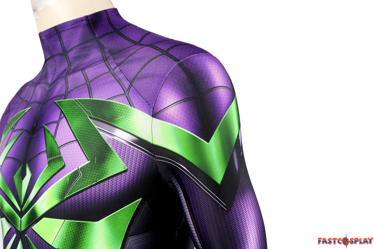 Spider-Man Miles Morales Purple Reign Suit Cosplay Jumpsuit
