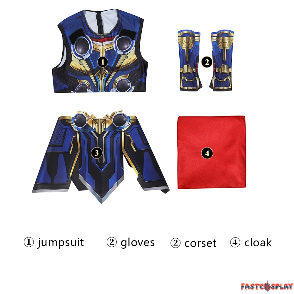 Thor 4 Thor Cosplay Jumpsuit with Cloak